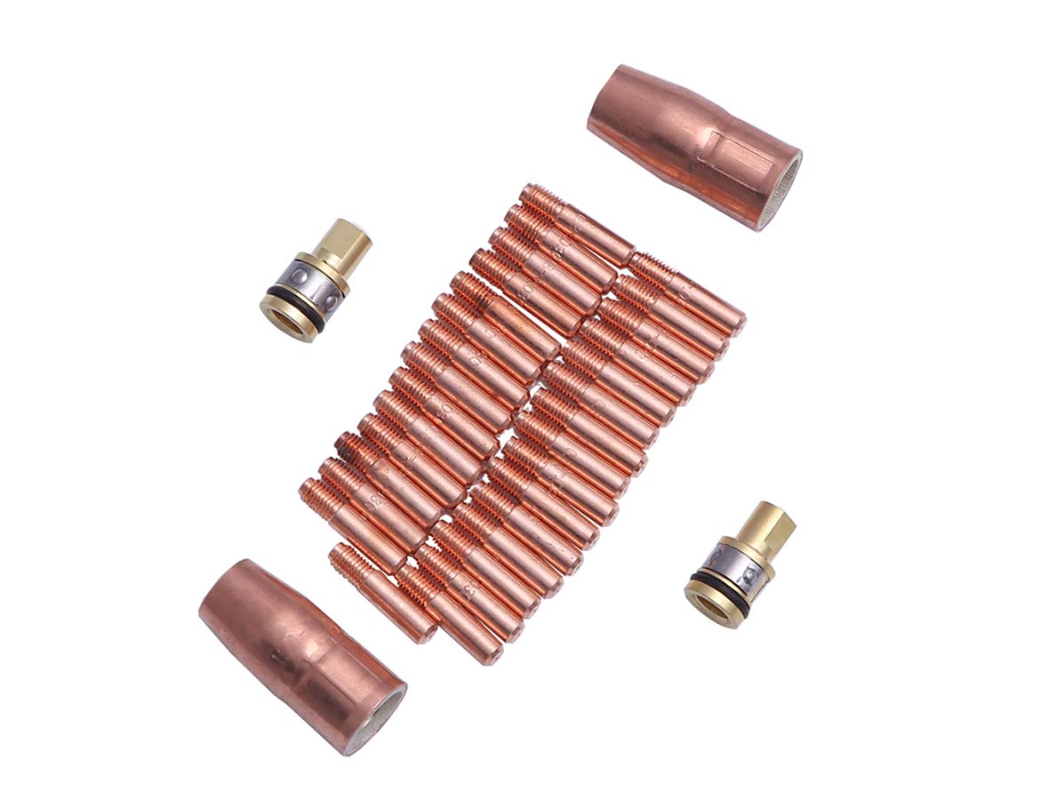 Weldflame Mig Welding Gun Accessory Kit for Miller Millermatic M-10,M-15 and Hobart H-9 H-10:30pcs Contact Tips 000-067 0.030"+2pcs gas nozzles 169-715 1/2"+2pcs gas diffusers 169-716