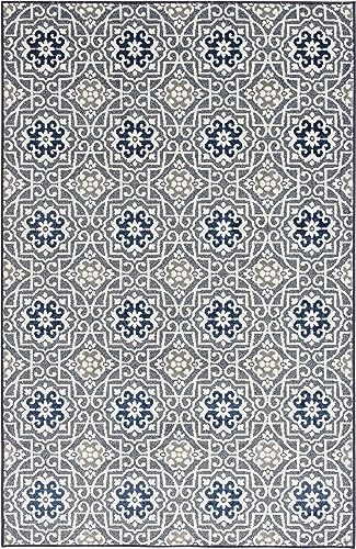 LOOMAKNOTI Tecopa Kidore 8' x 10' Blue Geometric Indoor/Outdoor Area Rug