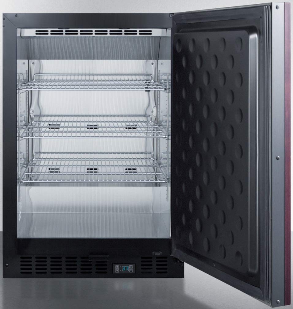 Summit Appliance SCR610BLSDIF Built-in Undercounter Commercial All-Refrigerator with Stainless Steel Interior, Auto Defrost, Panel-Ready Door, Digital Controls, Lock and Black Cabinet