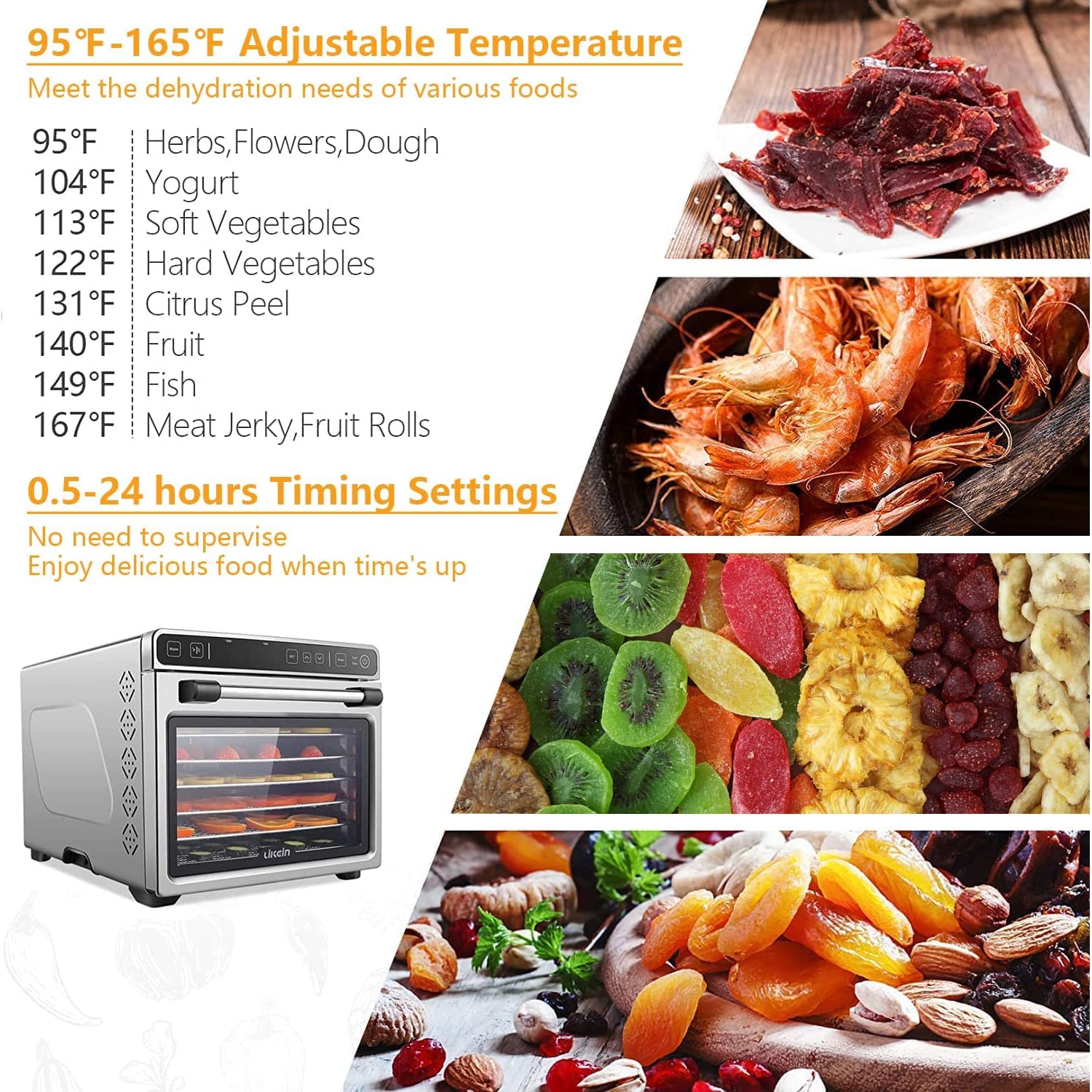 Food Dehydrator Machine for Jerky Meat Fruit Vegetable Beef, 7-Tray Dehydrators Food-Dryer Machine with Digital Timer and Temperature Control (7-Trays)