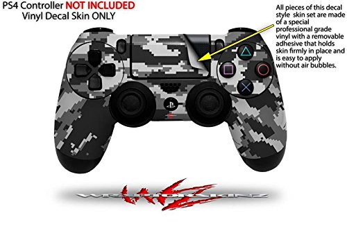 WraptorSkinz Skin Compatible with Sony PS4 Dualshock Controller PlayStation 4 Original Slim and Pro WraptorCamo Digital Camo Gray (Controller NOT Included)