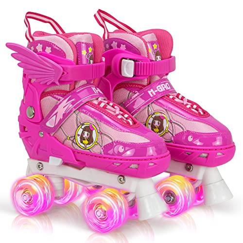 M-GRO Adjustable Skates for Kids, 8-Wheeled Skates for Kids,rollerskates Girl and Boys,Adjustable Size Suitable for Indoor and Outdoor use