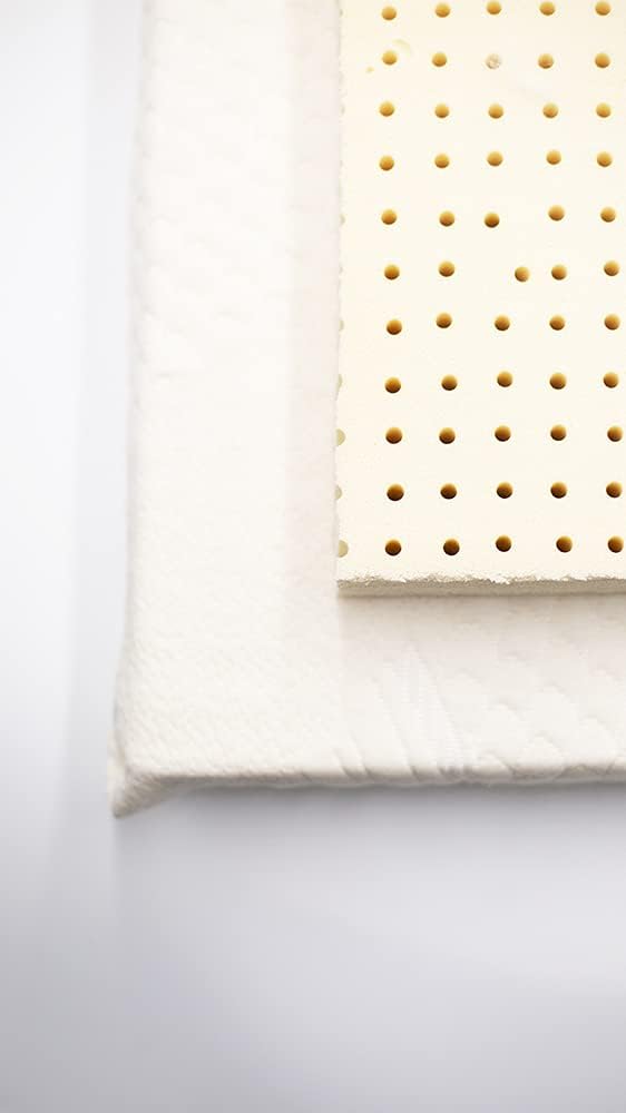 ORGANIC TEXTILES Organic Latex Mattress Topper with Cotton Cover - Made in USA (2 Inches Queen, Soft)