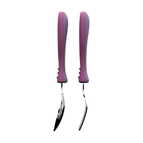 Zak Designs Minnie Easy Grip Flatware Fork And Spoon Utensil Set β Perfect for Toddler Hands With Fun Characters, Contoured Handles And Textured Grips, Minnie Bowtique
