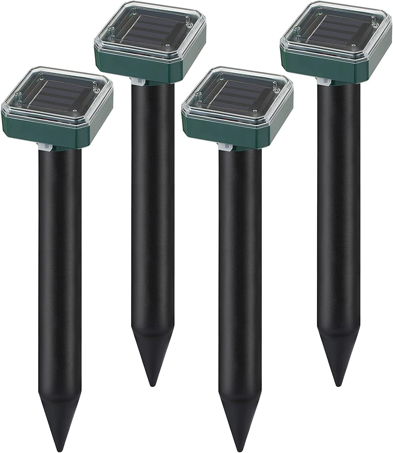 Mole Repellent Solar Powered Outdoor,Ultrasonic Vole Gopher Repellent for Lawn Garden, Groundhog Snake Repeller, Mole Deterrent, Waterproof (4 Packs)
