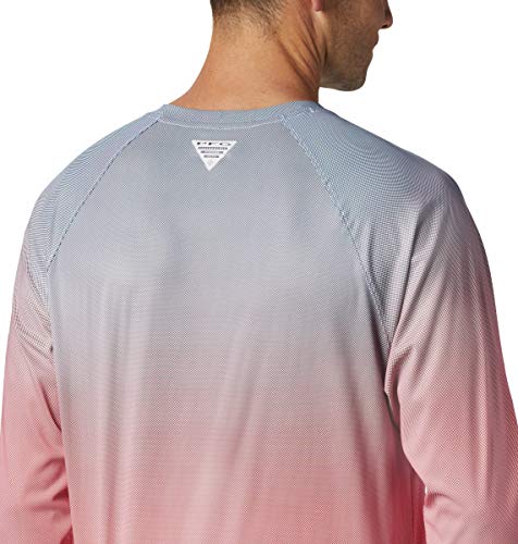 Columbia Men's Standard Terminal Deflector Printed LS, Red Spark Gradient, X-Large