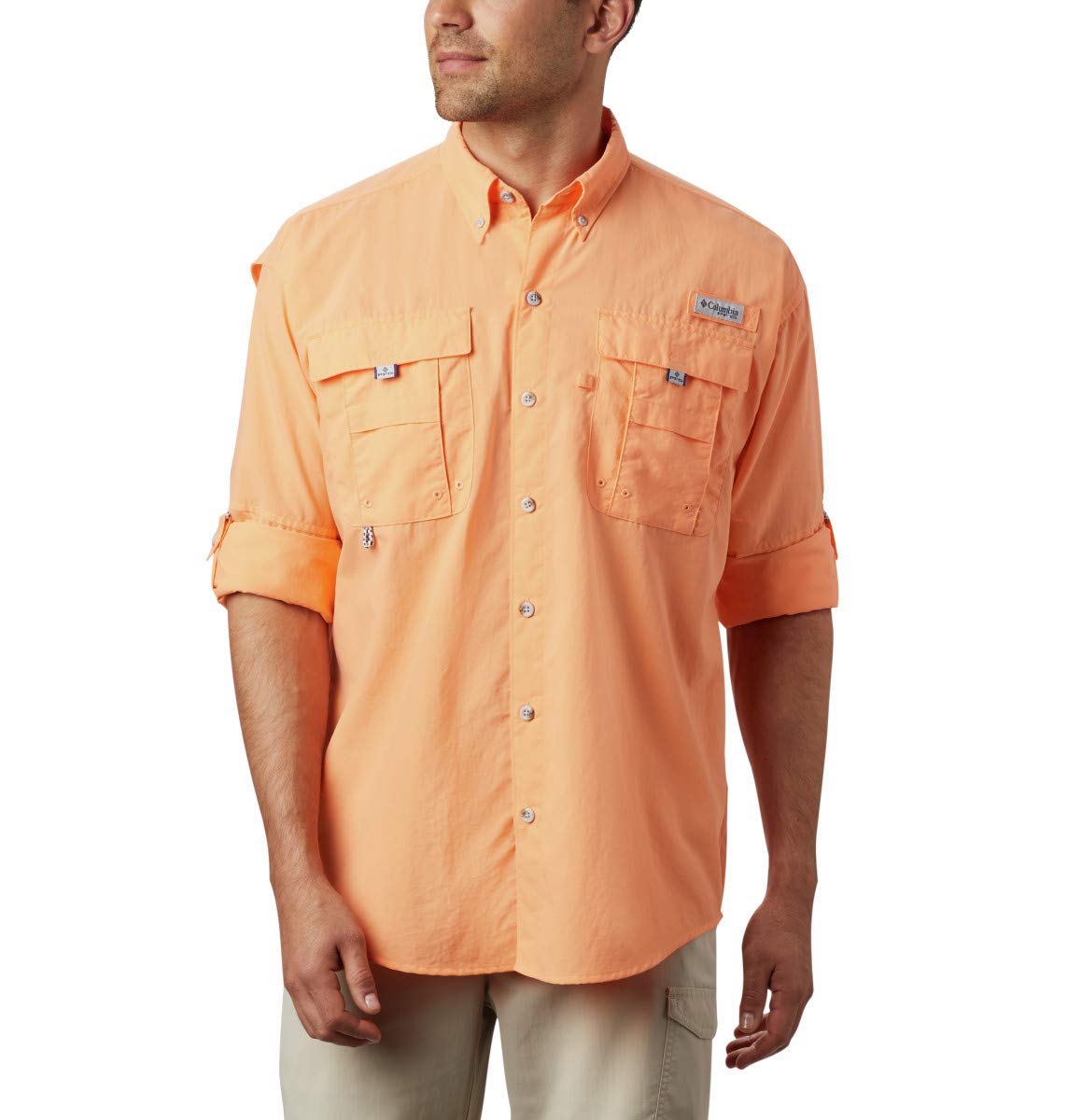 Columbia Men's Bahama II Long Sleeve Shirt, Bright Nectar, Medium