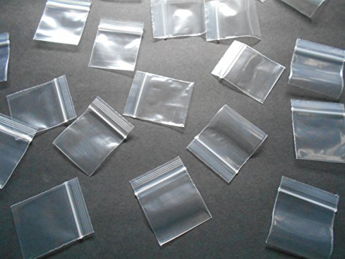 Mini Poly Bags (1.5"x1.5") Small Plastic Baggies, Thick 2mil, Colorful Rave Party Pouches (1515) Tiny Ziplock Dime Bag (500, Clear)