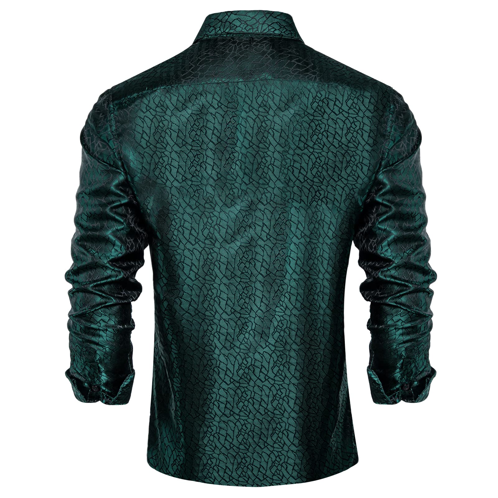 DiBanGu Mens Emerald Green Dress Shirts Long Sleeve Casual Button Down Green Shirts for Party Wedding