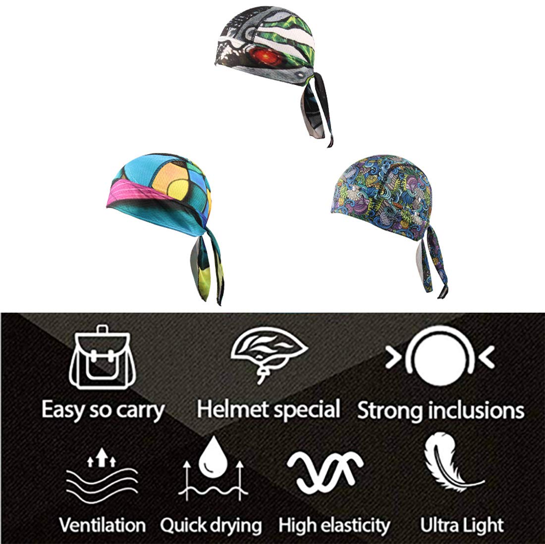 Cooling Helmet Liner Sweat Skull Cap Wicking Cycling Running Adjustable Sun Hat for Men Women Purple