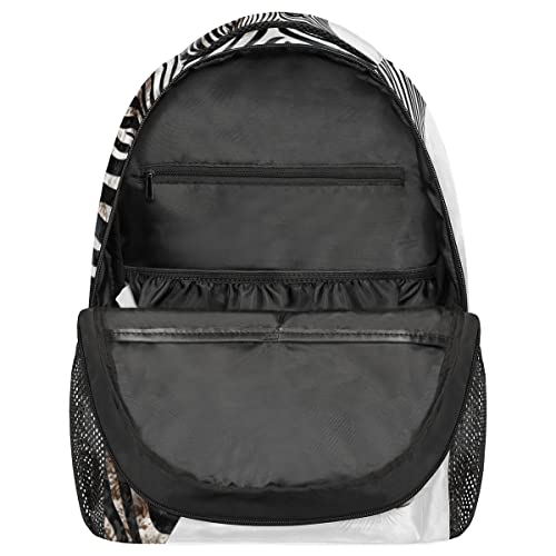 OMFUNS Animal Zebra Custom Backpack for Kids Boys Girls Cool Print Personalized School Bookbag for College Elementary Middle School Bag Casual Daypack Laptop Bag for Women Men