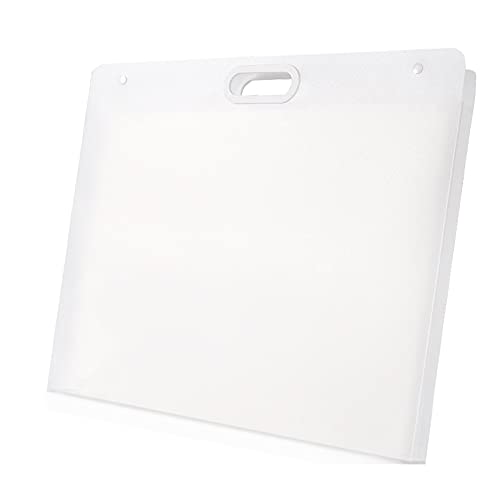 Sohynca Plastic Art Portfolio, Large Art Portfolio with Handles,Waterproof Portfolio Folder for Artwork, Arts Storage Case for Drawing Sketch Photography Poster (17.32 x 13.22 inch)