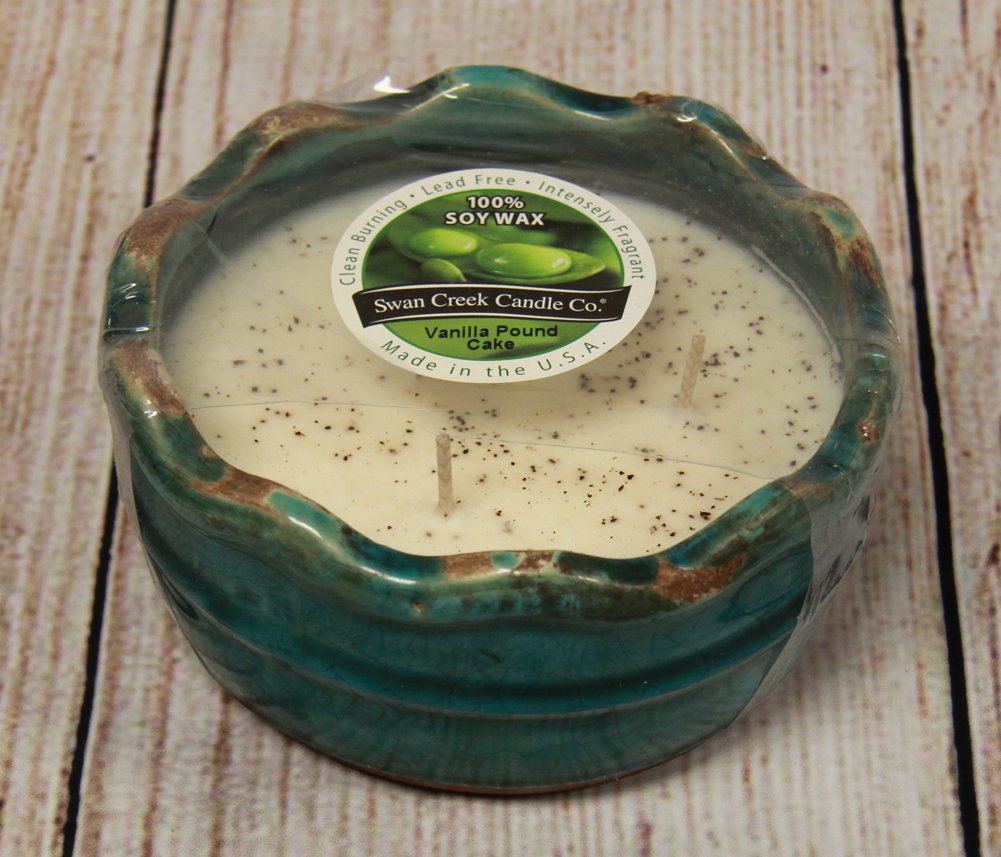 Swan Creek "Vanilla Pound Cake" 16 Ounce, 50+ Hour Soy Candle in Ruffle Pot