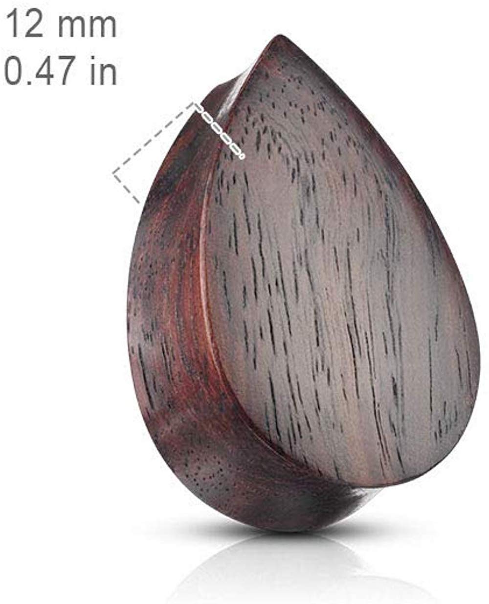Covet Jewelry Organic Sono Wood Tear Drop Shape Double Flared Saddle Plug (3/4" (19mm))