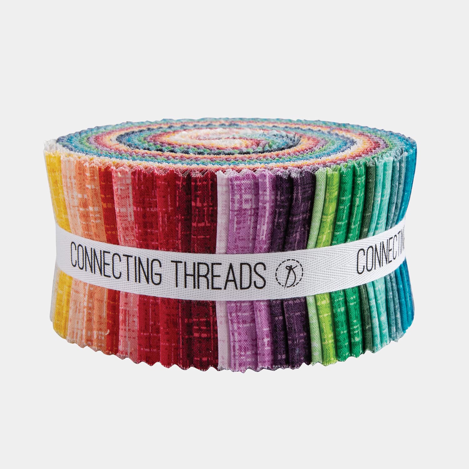 Connecting Threads Blender Collection Precut 40 pcs 100% Cotton Quilting Fabric Bundle 2.5" Strips (Faux Linen Tonals Morning Skies)