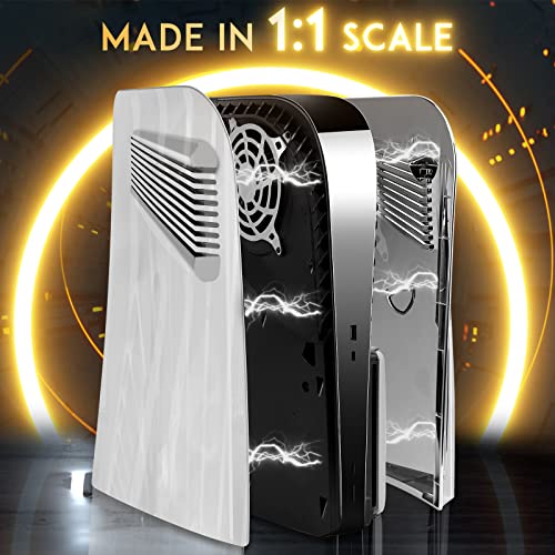 SIKEMAY PS5 Cover Plates for Playstation 5 Console Disc Edition, PS5 Accessories Face plates Side Shell with Cooling Fan Vents, Hard Shockproof Protective Custom Dust Skin Covers Case (Plating Silver)