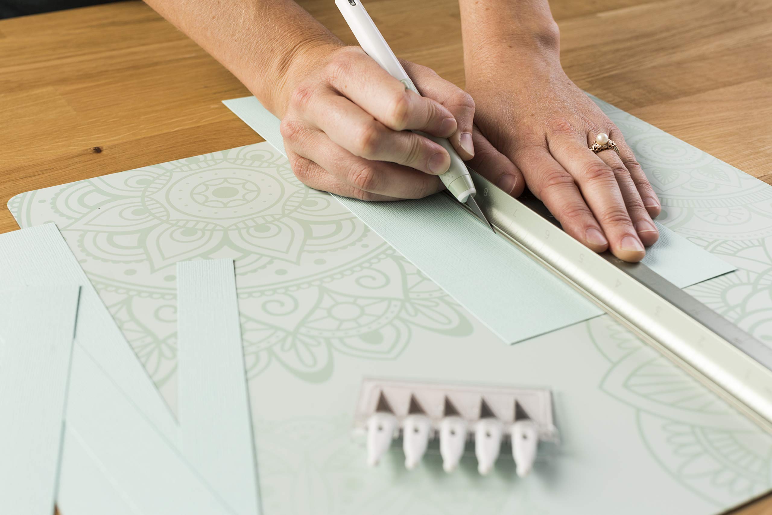 Cricut Self Healing Cutting Mat - Cricut Mat for use with Cricut TrueControl Knife, Rotary Cutter, Craft Knife, Xacto Knife - 12" x 12", Decorative, 2X Healing, Extra-Thick Cricut Cutting Mat, Mint