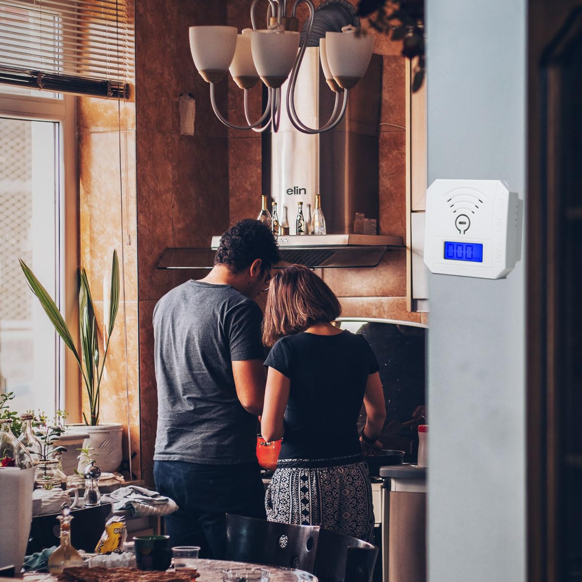 COOKSS Carbon Monoxide Detector 2 Pack,CO Gas Monitor Alarm with LCD Digital Display and Sound Warning,Battery Powered High Accuracy CO Alarm for Home,Office,Warehouse