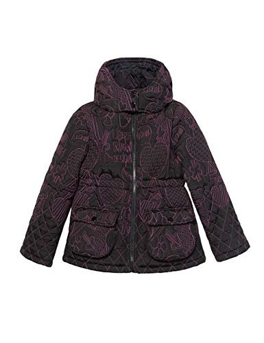 Desigual Girls' Big Coat Clementina, Negro, EU 11/12