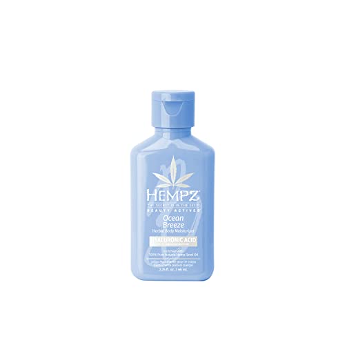 Hempz Body Lotion - Ocean Breeze Limited Edition Mini Daily Moisturizing Cream, Shea Butter, Aloe Body Moisturizer - Skin Care Products, All Natural Hemp Seed Oil - Travel Size 2.25 Fl Oz
