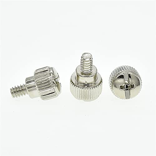 Kigauru Screw 10Pcs 6#-32 * 5 Computer PC Case Cooling Round Toolless Adjustment Screw Thumbscrews Thumb Screw M3.5 (Color : Silver)
