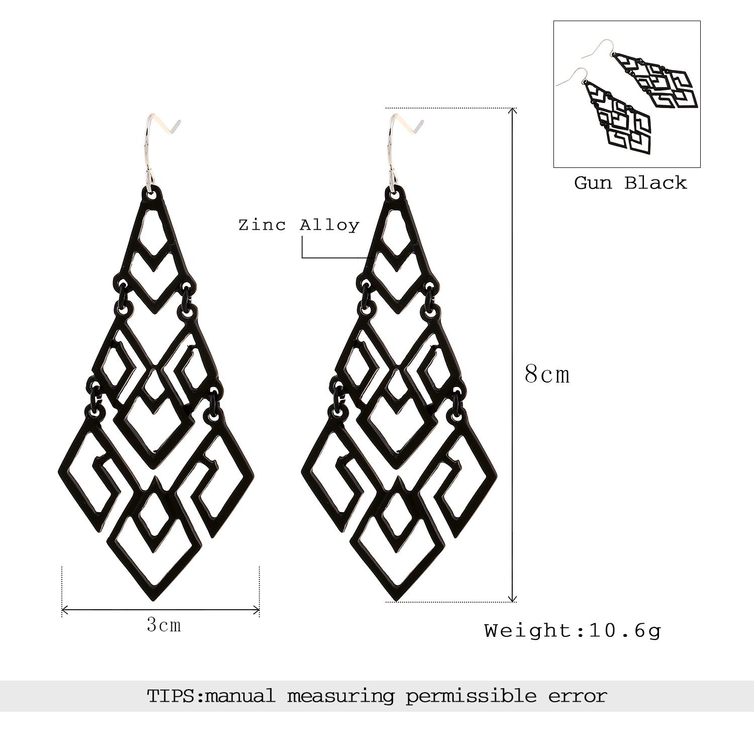 D EXCEED Women's Chandelier Drop Earrings Gift Wrapped Fashion Gold Cutout Tiered Dangle Drop Earrings Gold