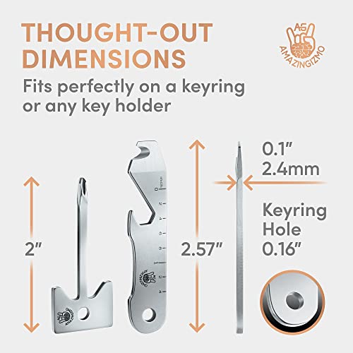 Key Holder & Key Organizer Keychain with matched Keychain multi-tool toolset by AmazinGizmo - House & Car Compact Black Multi Key Chain | Keyring Multitool | Screwdrivers | Bottle opener | Box Opener