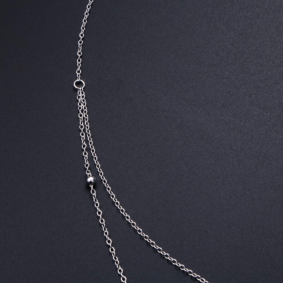 DAOCHONG S925 Sterling Silver Double Chain Bead Star Layered Necklace for Women Christmas Graduation Gift Y2K Jewelry (Layered Star)