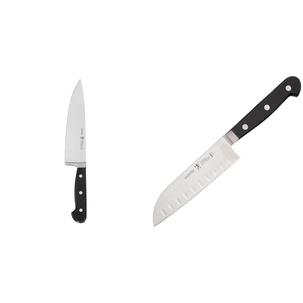 HENCKELS Statement and Classic Razor-Sharp Knife Set (8-inch Slicing Knife and 5-inch Santoku Knife)