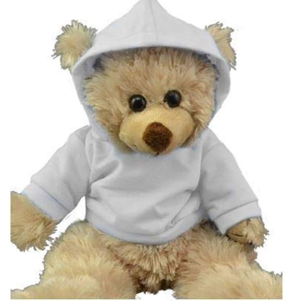 White Hoodie Tee Teddy Bear Clothes Fits Most 14"-18" Build-a-Bear and Make Your Own Stuffed Animals