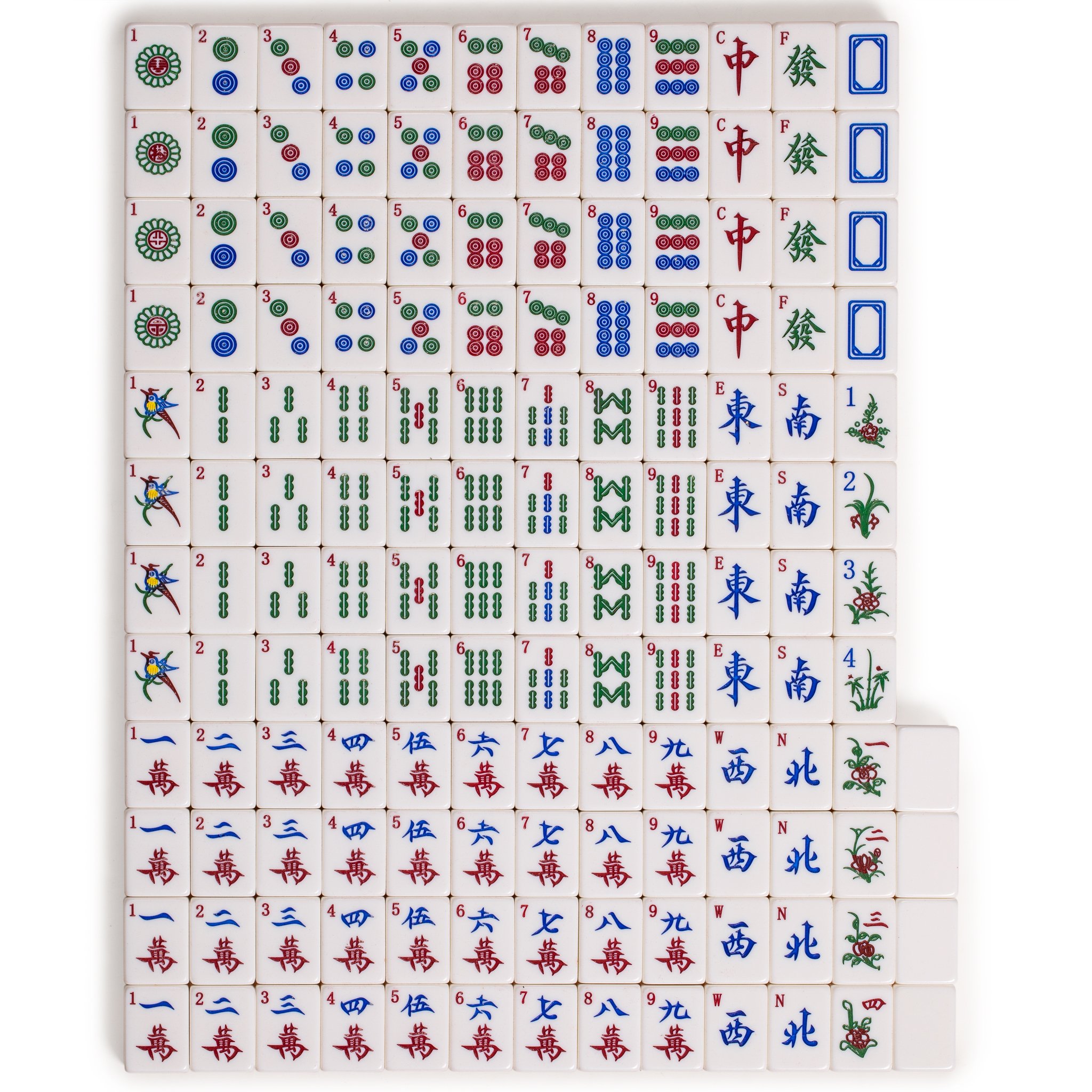 Yellow Mountain Imports Classic Chinese Mahjong Game Set, Champagne Gold - with 148 Medium Size Tiles and a Wooden Case - for Chinese Style Game Play