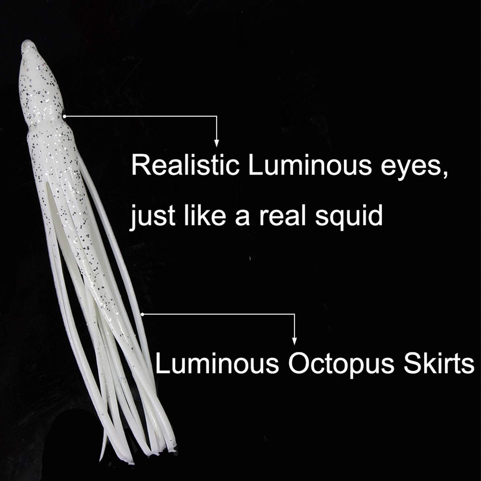 Croch Luminous Octopus Skirts Trolling Lures Fishing Tackle Soft Plastic Lures Squid Skirts(30PCS) …