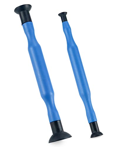 QWORK Valve Hand Lapping Stick, 4 Pack Double Ended Valve Grinding Tool with Suction Cup, Hand Valve Lapper Set 1-1/8, 1-3/8, 5/8, 3/16 Inch