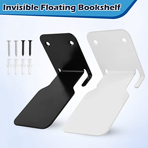 Milageto Heavy Duty Invisible Floating Bookshelf Multipurpose Bookcase Storage Magazine Book Organizer Wall Mounted for Living Room Office Home