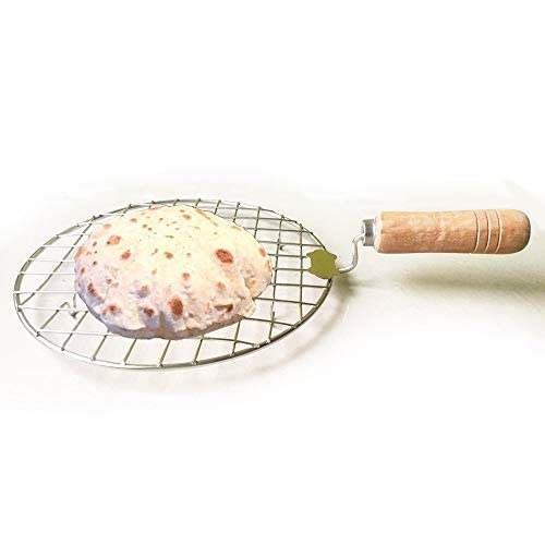 Roasting Net With Tong,Stainless Steel Wire Roaster,Roaster net with Chimta,Roti Jari, Roti Grill, Papd Grill, Chapati Grill (Roasting Net)