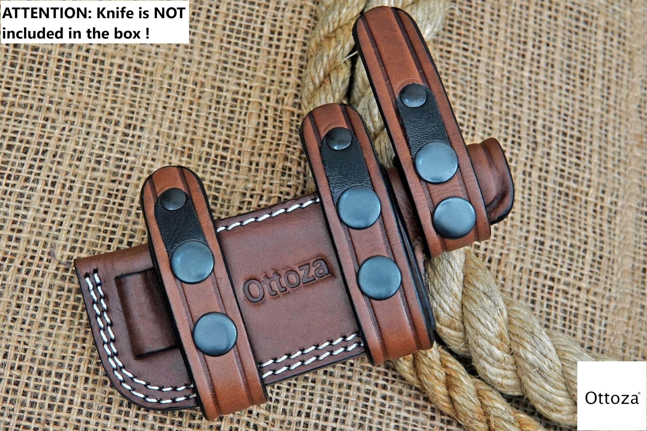 Ottoza Leather Knife Sheaths for Fixed Blade Knives, Small Knife Sheath RIGHT HAND Leather Knife Sheath for Belt, Leather Knife Holster Belt Knife Holder, Horizontal Knife Sheath for Belt No:126