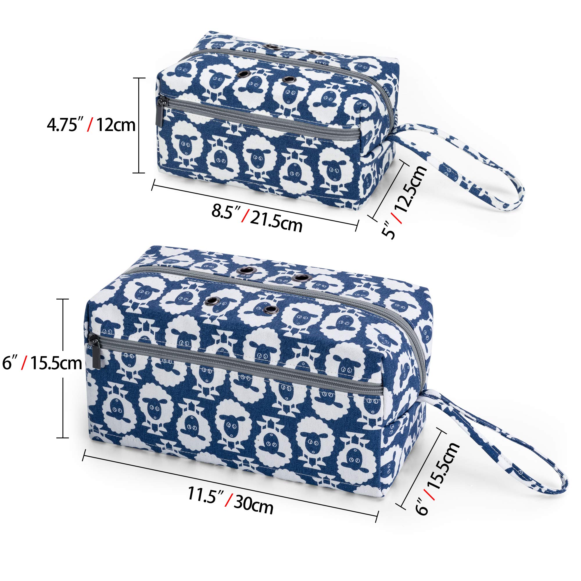 Luxja Small Yarn Storage Bag, Portable Knitting Bag for Yarn Skeins, Crochet Hooks, Knitting Needles (up to 8 Inches) and Other Small Accessories (Small, Sheep)