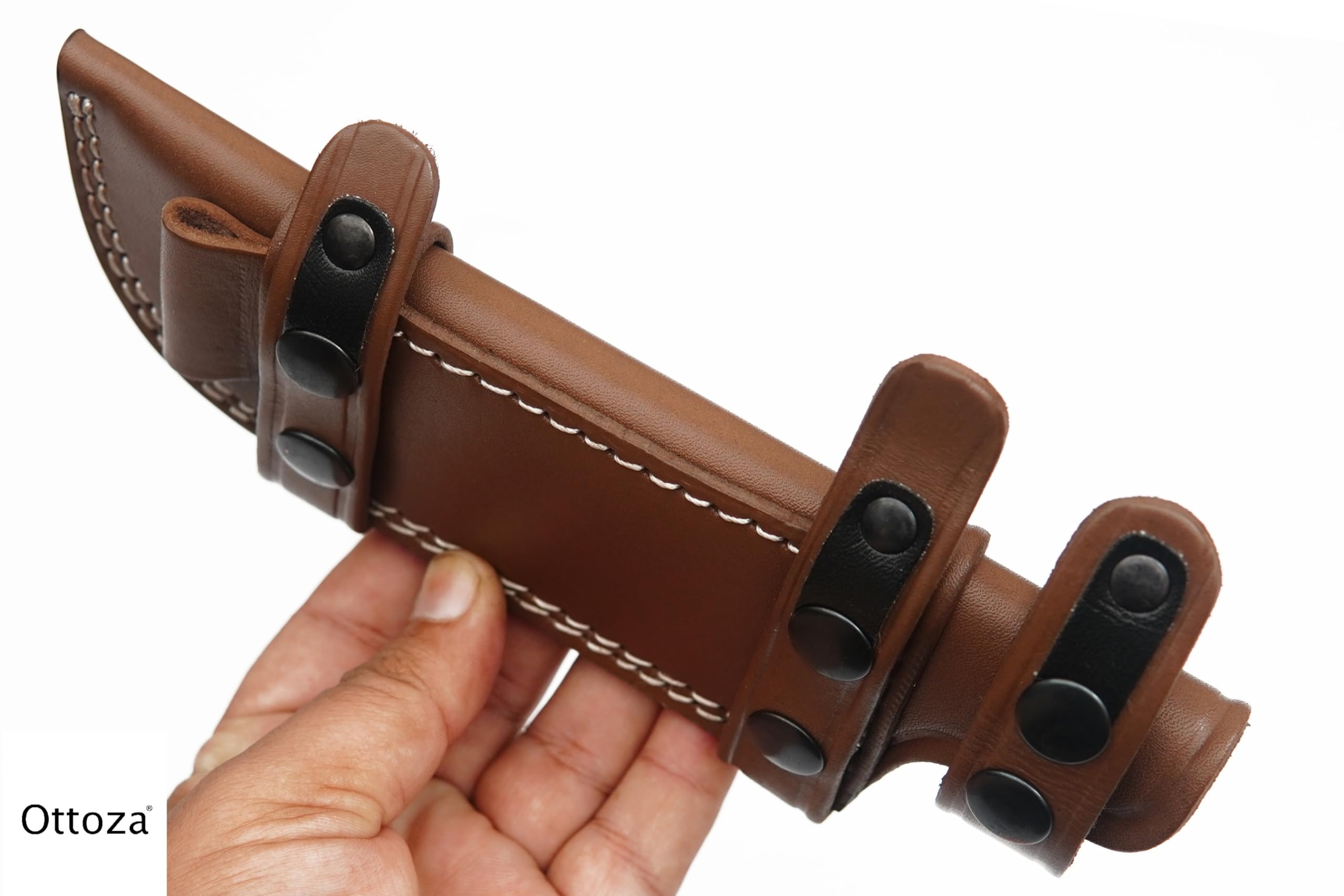 Ottoza TOP GRAIN Leather Knife Sheaths for Fixed Blade Knives, RIGHT HAND Leather Knife Sheath for Belt, Leather Knife Holster Belt Knife Holder, Horizontal Knife Sheath for Belt No:39