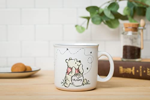 Silver Buffalo Disney Winnie the Pooh But First Hunny Piglet Ceramic Camper Mug, 20 Ounces