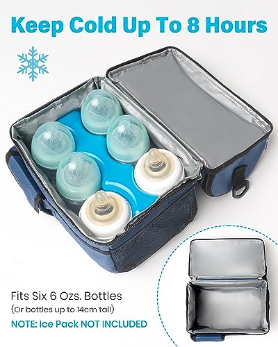 Wearable Breast Pump Bag with Cooler, Compatible with Willow, Elvie, Momcozy Breast Pump, Stylish Insulated Storage Container Case for Hand Free Breast Pump