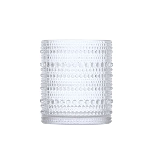 Fortessa Jupiter Vintage Glassware Collection, Double Old Fashioned Cocktail Glass 4 Pack, Clear, DOF 4 Pack (10 Ounce)