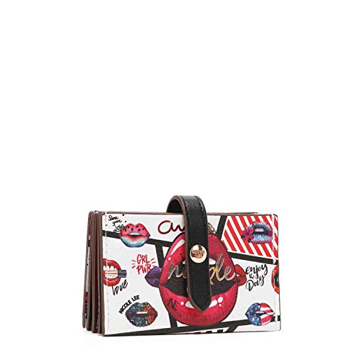 DESTINY BY NICOLE LEE Accordion Credit Card Holder Case RFID Blocking Eco Leather Snap Button Wallet Cash Purse for Women