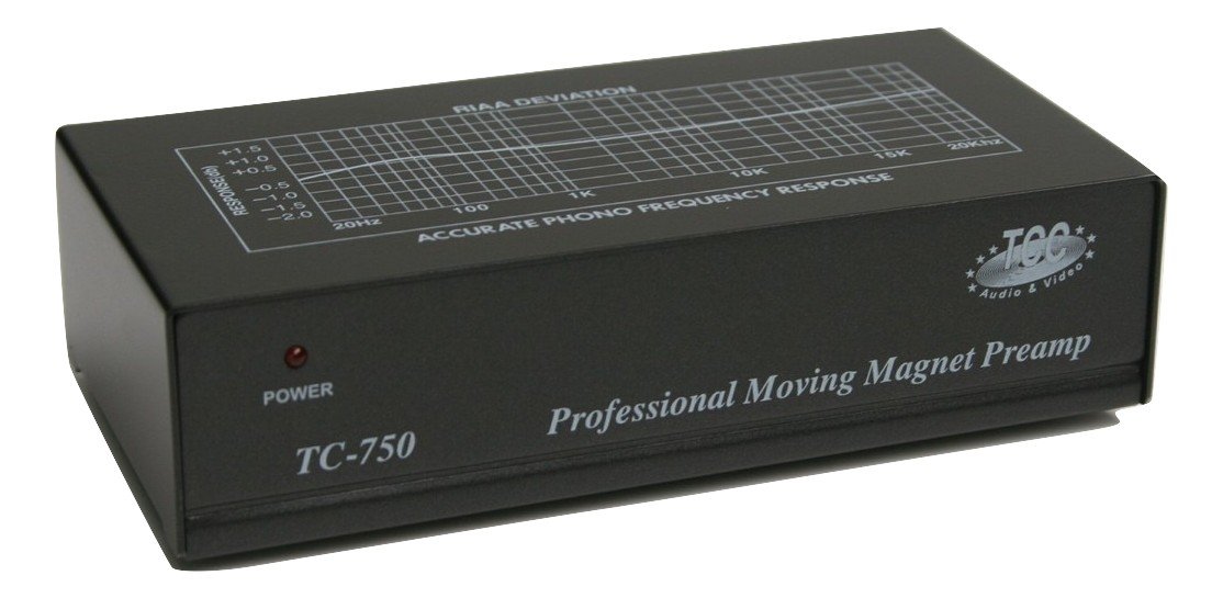 Technolink TC-750 Audiophile RIAA Phono Preamp, 85dB S/N, Black or Silver, Your Choice (Black w/ 1000mA Adaptor Upgrade)