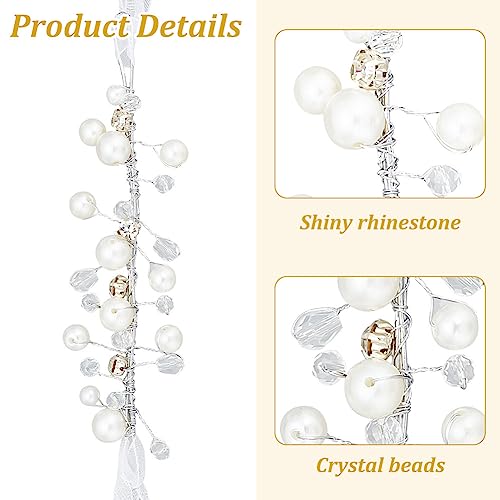 WEBEEDY 4 Pcs Wrist Corsage Wedding Bridal Bridesmaid Hand Flower Wristlet Bracelet for Wedding Decorations Prom