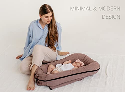 Lounger Cover by Sofia Amber – Cover ONLY for DockAToT and Sleepyhead Deluxe + Docks - Baby nest Sleep Pod Replacement Extra Cover - Cocoa
