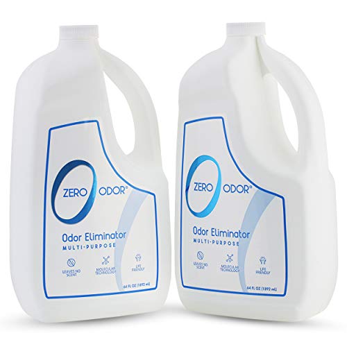 Zero Odor β Multi-Purpose Odor Eliminator - Eliminate Air & Surface Odor β Patented Technology Best for Bathroom, Kitchen, Fabrics, Closet- Smell Great Again, 64oz Refill, 2-Pack