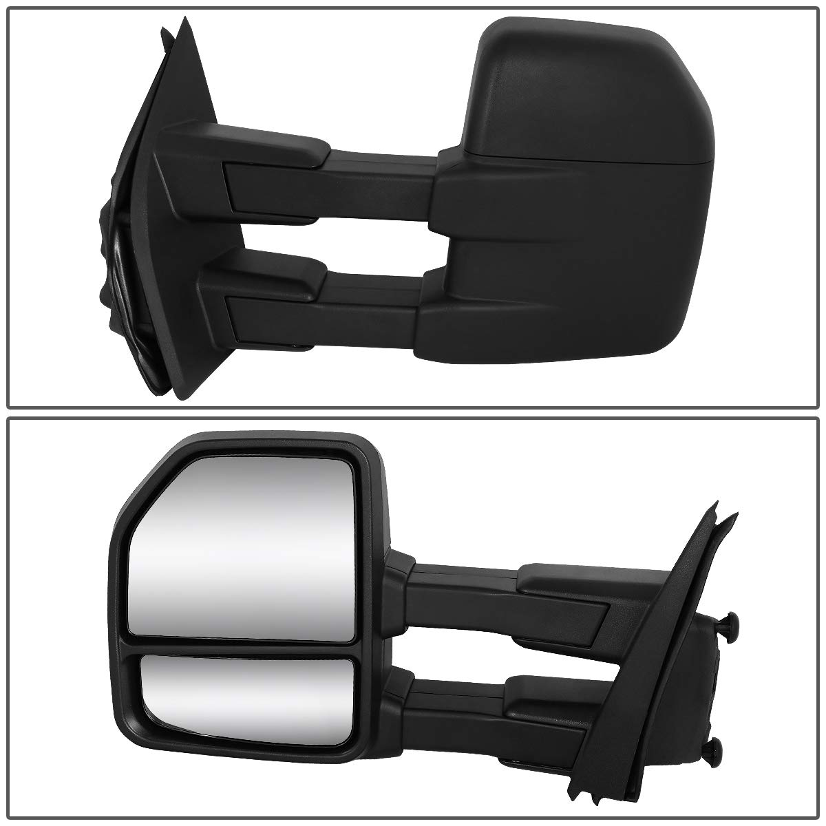 DNA Motoring TWM-058-T888-BK-CL Powered+Heated w/LED Turn Signal+Puddle Light Left+Right Side Towing Mirrors Replacement Compatible With 15-18 F-150 with 22-Pin Plug