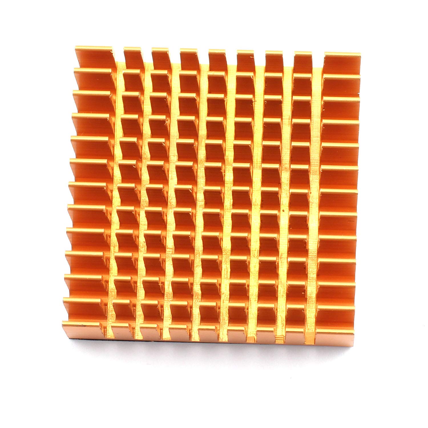 DGZZI 2PCS Golden Aluminum Heatsink 40x40x11mm Square CPU Heat Sinks Cooling Cooler Fin with 2PCS 3M Silicone Based Thermal Pad