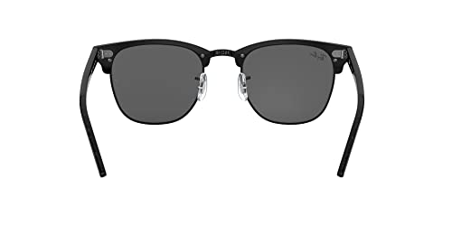 Ray-Ban RB3016 Clubmaster Square Sunglasses, Wrinkled Black On Black/Dark Grey, 49 mm