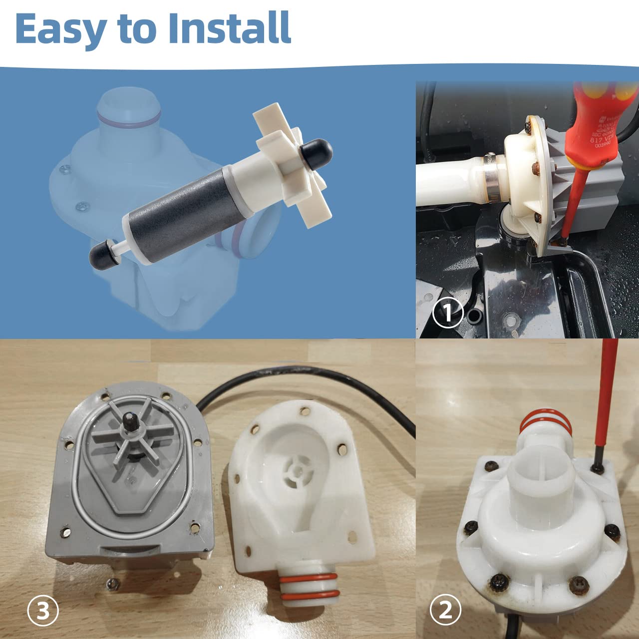 GRONGU Hot-tub Spa Pump Replacement Parts for Coleman Lay-Z-Spa SaluSpa Pump Repair Kit w/Impeller & Shafts #P4071, 58113…